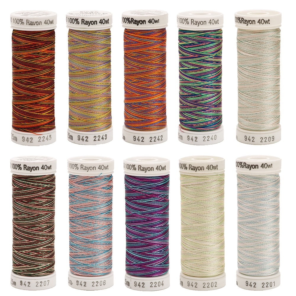 Sulky, Top 10 Variegated 40wt. Rayon Thread Set - 250yds - Walmart.com