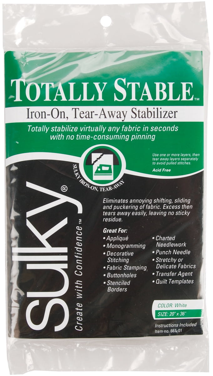 Sulky Totally Stable Iron-On Tear-Away Stabilizer-20"X36" - Walmart.com