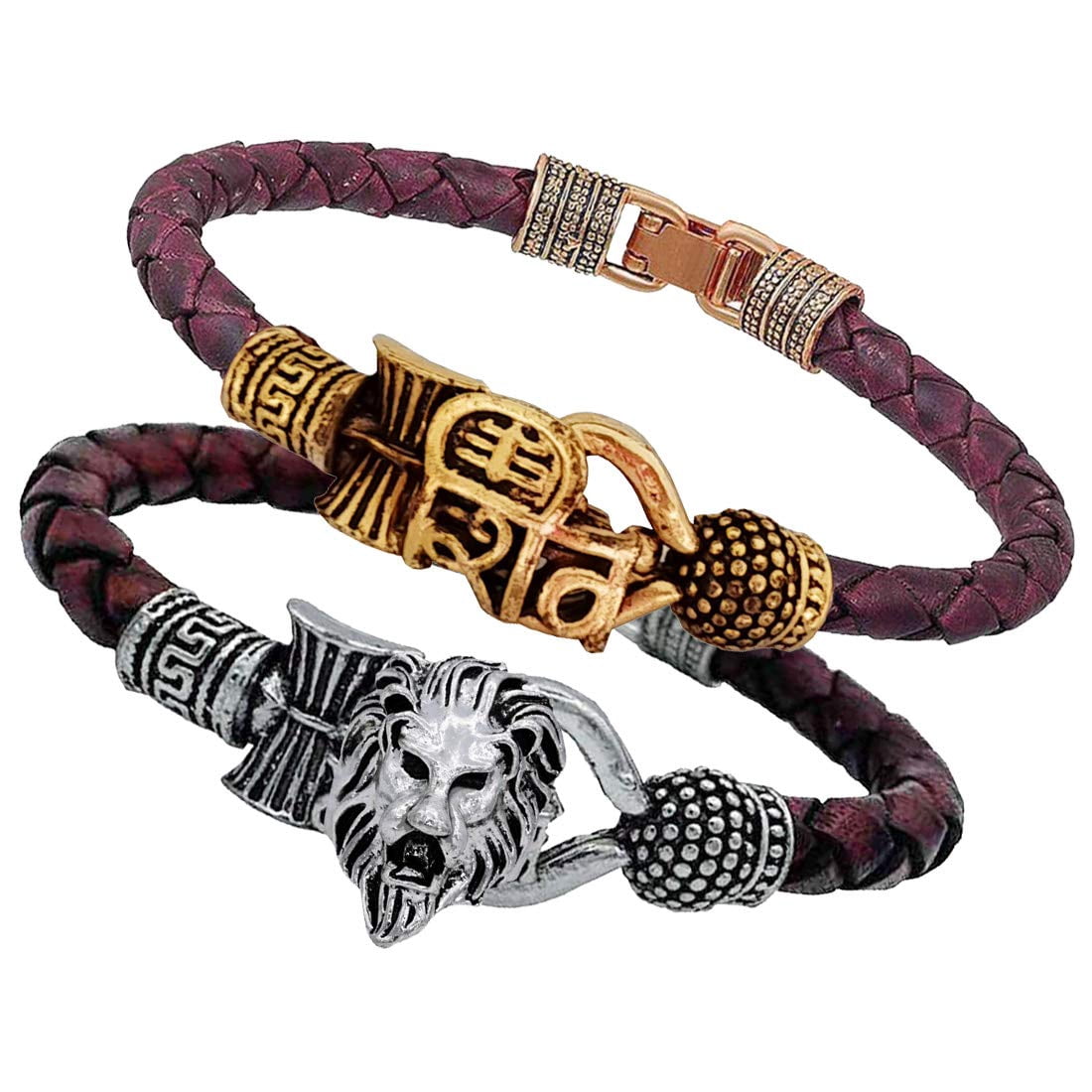 Sullery One Sided Mahakal Trishul Rudraksha Beads Silver Plated Genuine ...