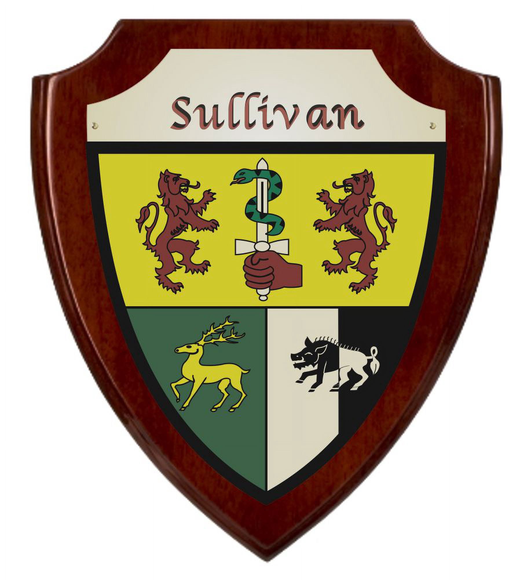 Sullivan Irish Coat of Arms Shield Plaque - Rosewood Finish - Walmart.com