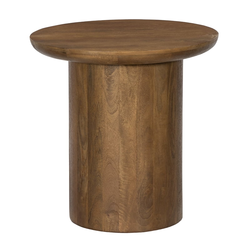 Sullivan Round Top End Table in Spice Tan Finish on Mango Solid Wood ...