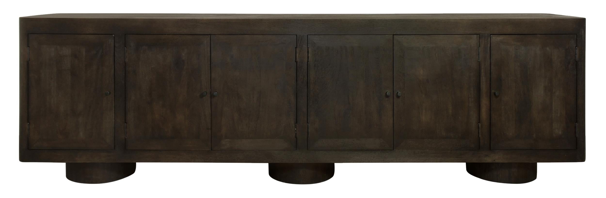 Sullivan Solid Wood 6-Door Sideboard in Dark Brown Finish - Walmart.com