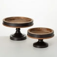 Sullivans 11.5" & 9.5" Wood & Black Round Riser Set of 2 - Walmart.com