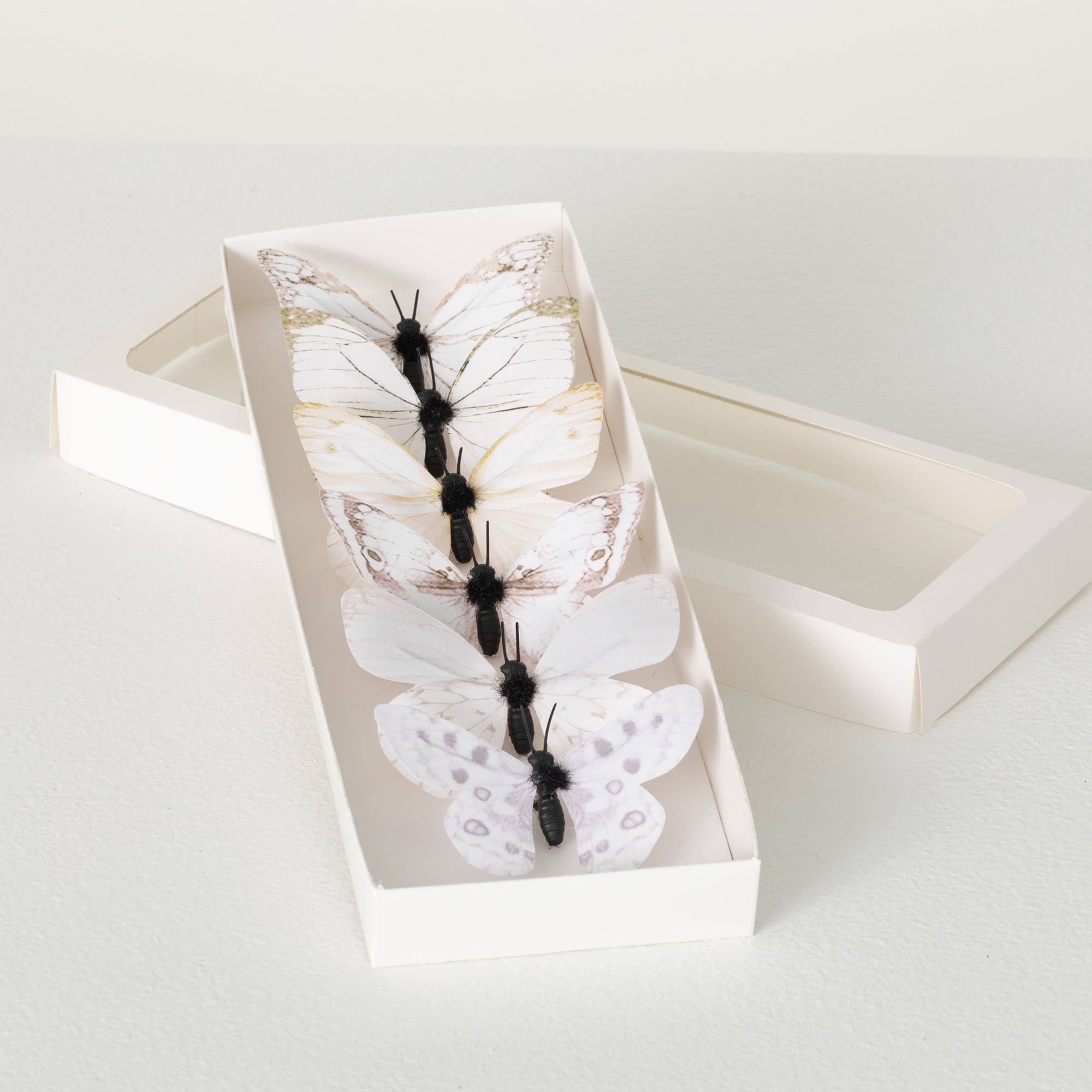 Sullivans 11" Butterfly Clip - Set of 6, White - Walmart.com