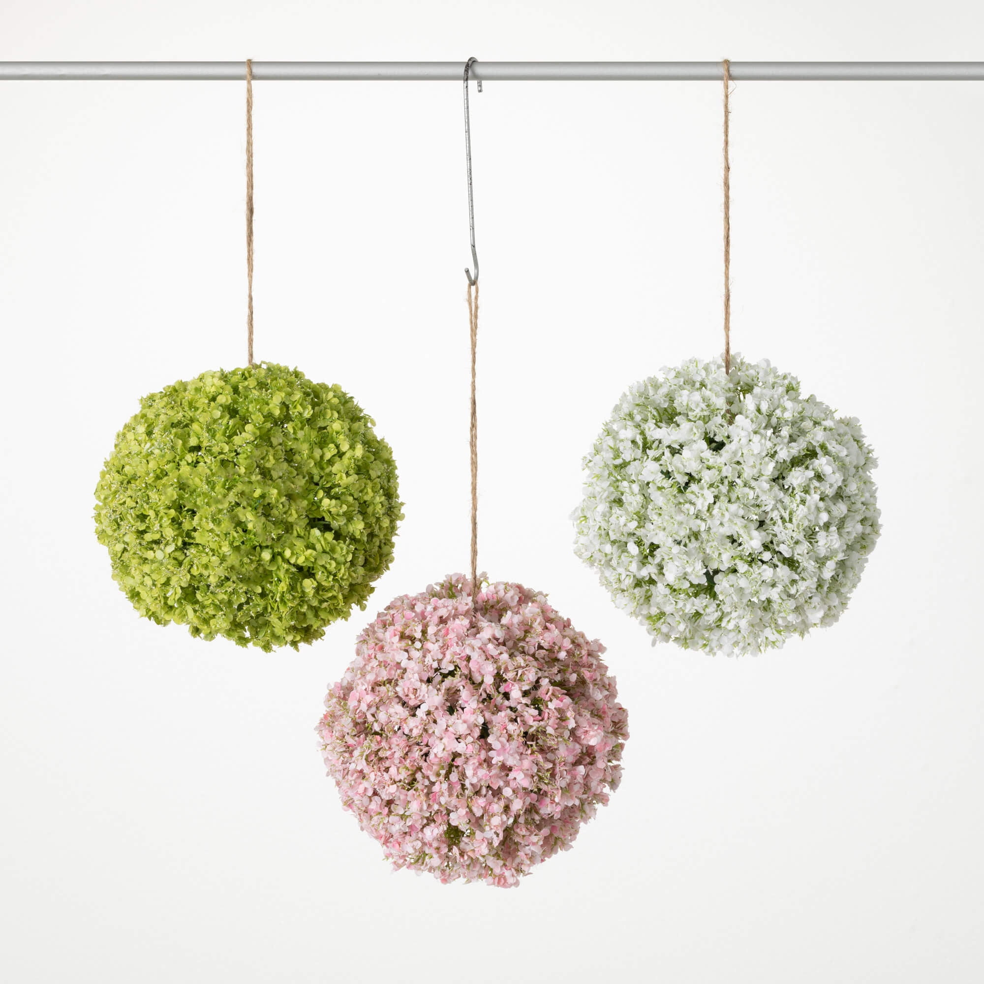 Sullivans 7" Artificial Hanging Floral Orbs Set of 3 - Walmart.com