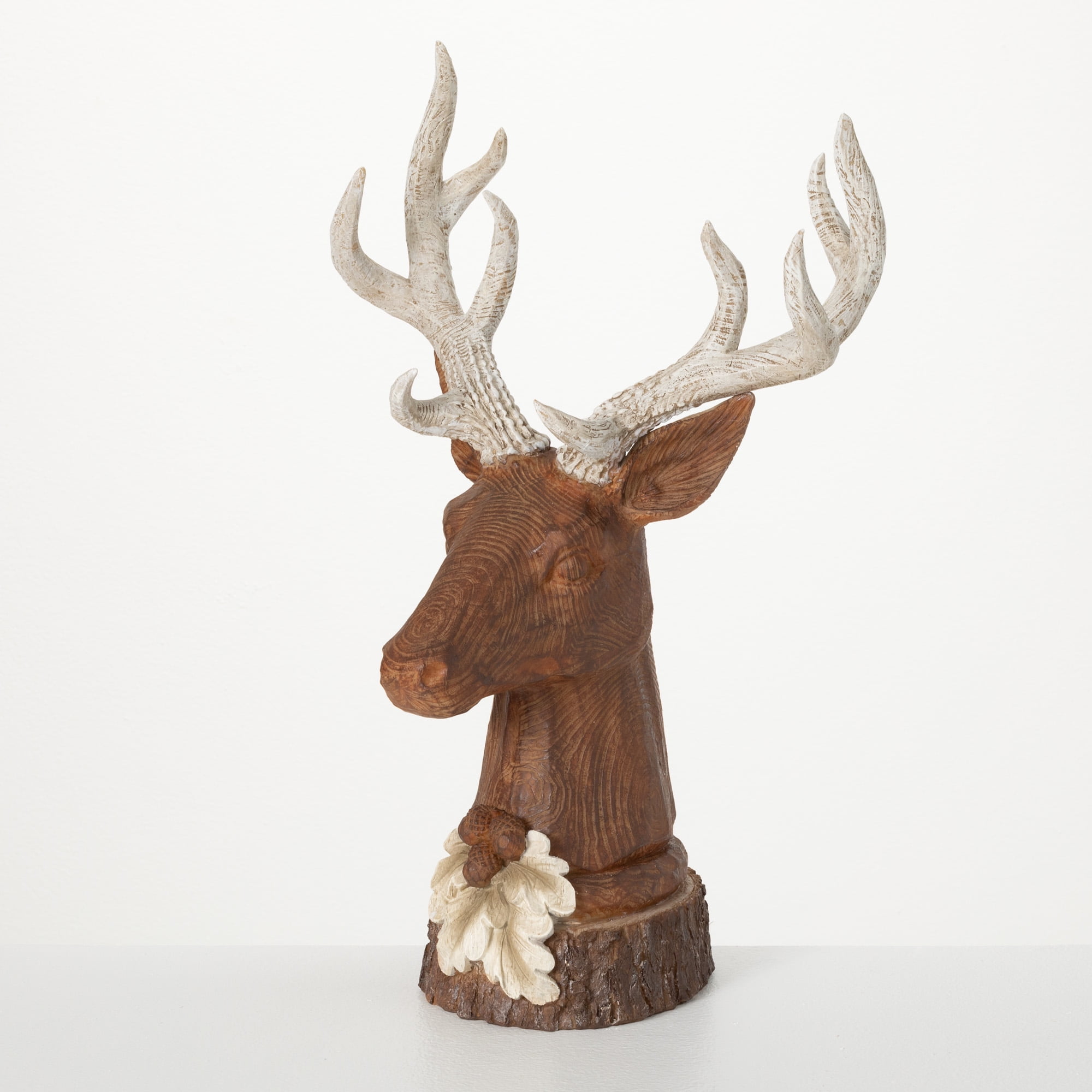 Sullivans Faux Wood Tabletop Stag Bust Brown 17.5"H Resin - Walmart.com