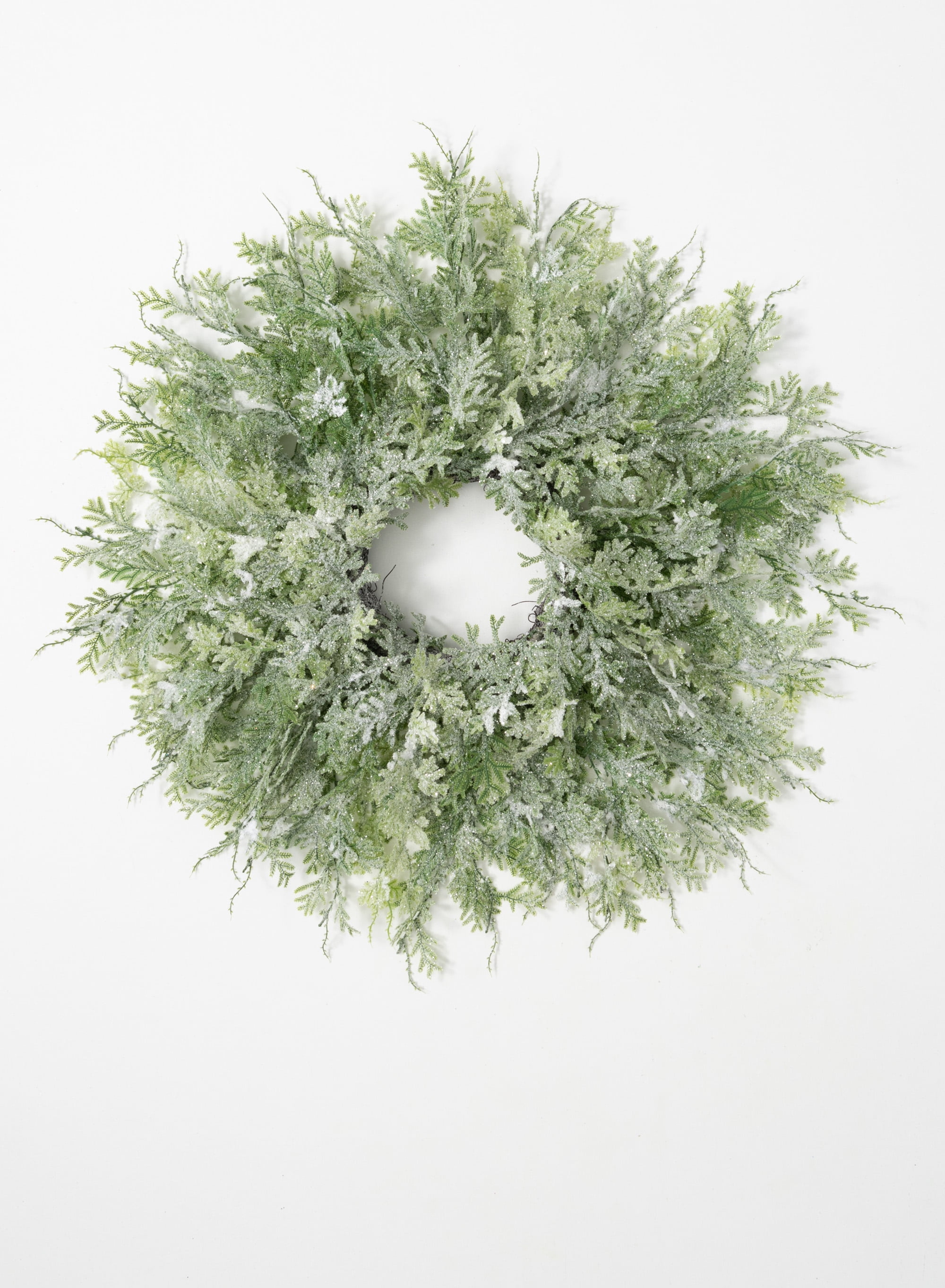 Sullivans Frosted Fern & Cone Artificial Wreath 24"H Green - Walmart.com