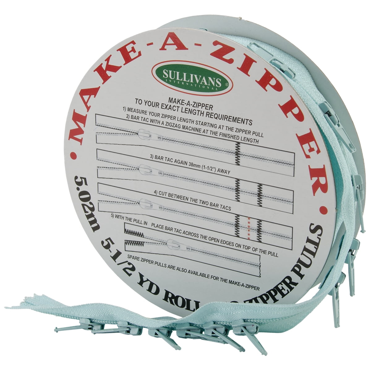 Sullivans Make-A-Zipper Kit 5.5yd-Aqua Blue - Walmart.com
