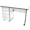 Sullivans USA Compact Portable Sewing Table with Small Storage Spaces ...