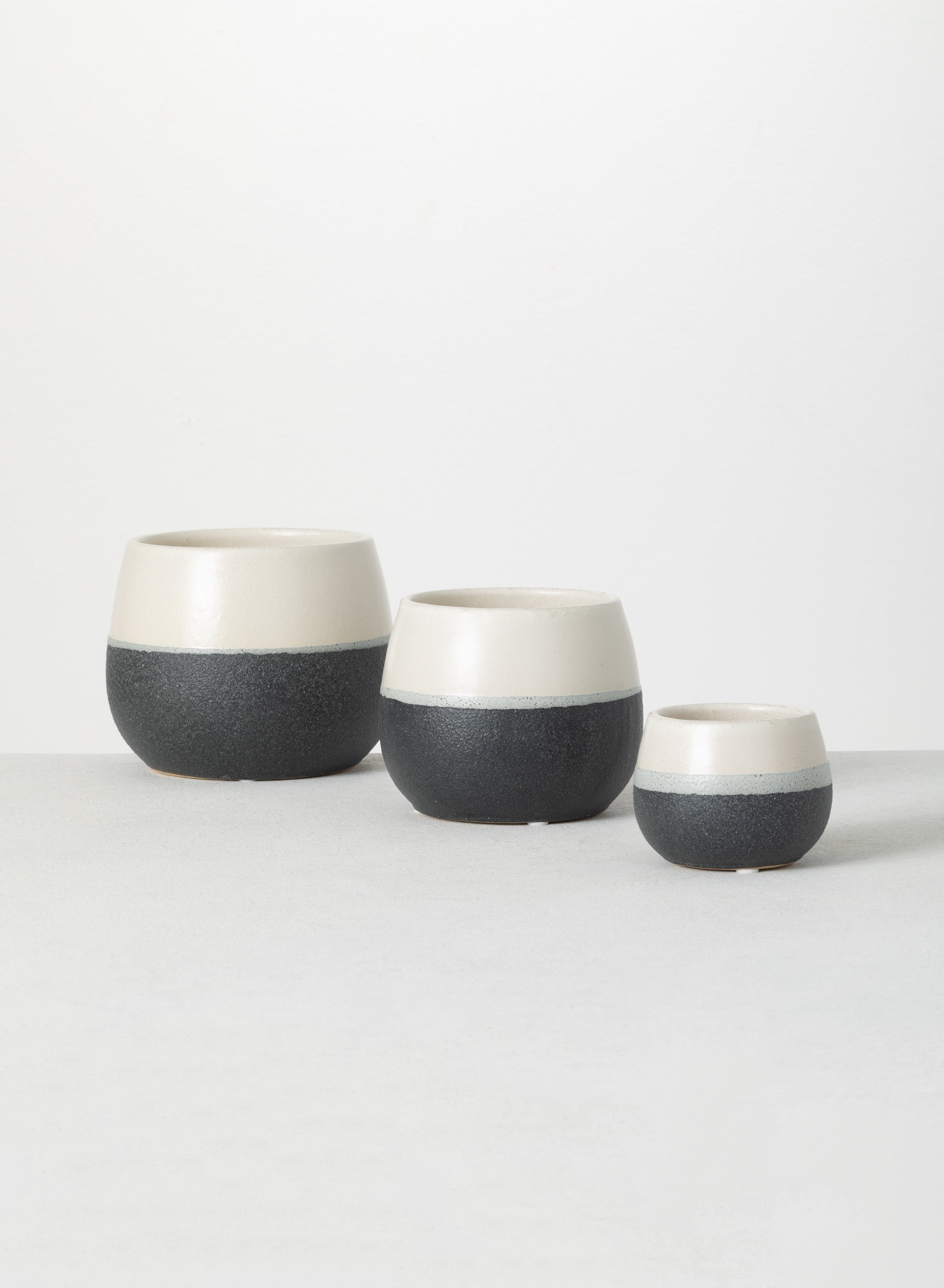 Sullivans Set of 3 Small Ceramic Planters 5"H, 4.5"H, & 3"H ...