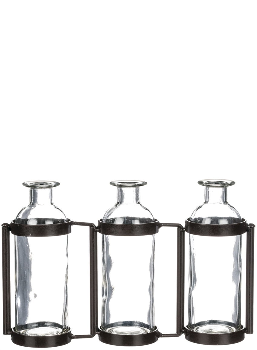 Sullivans Three Bottle Vase 6.5"H Clear - Walmart.com