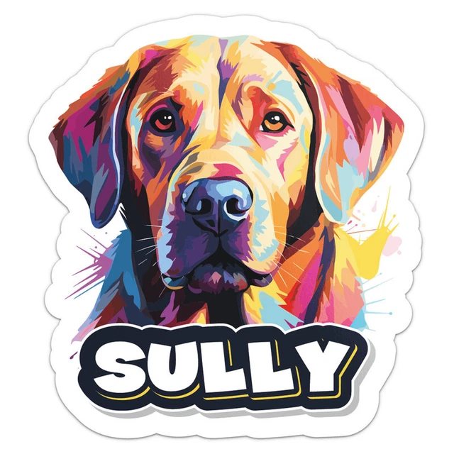 Sully Labrador Dog Sticker Phone Decal Water Bottle Stickers Car Decals ...