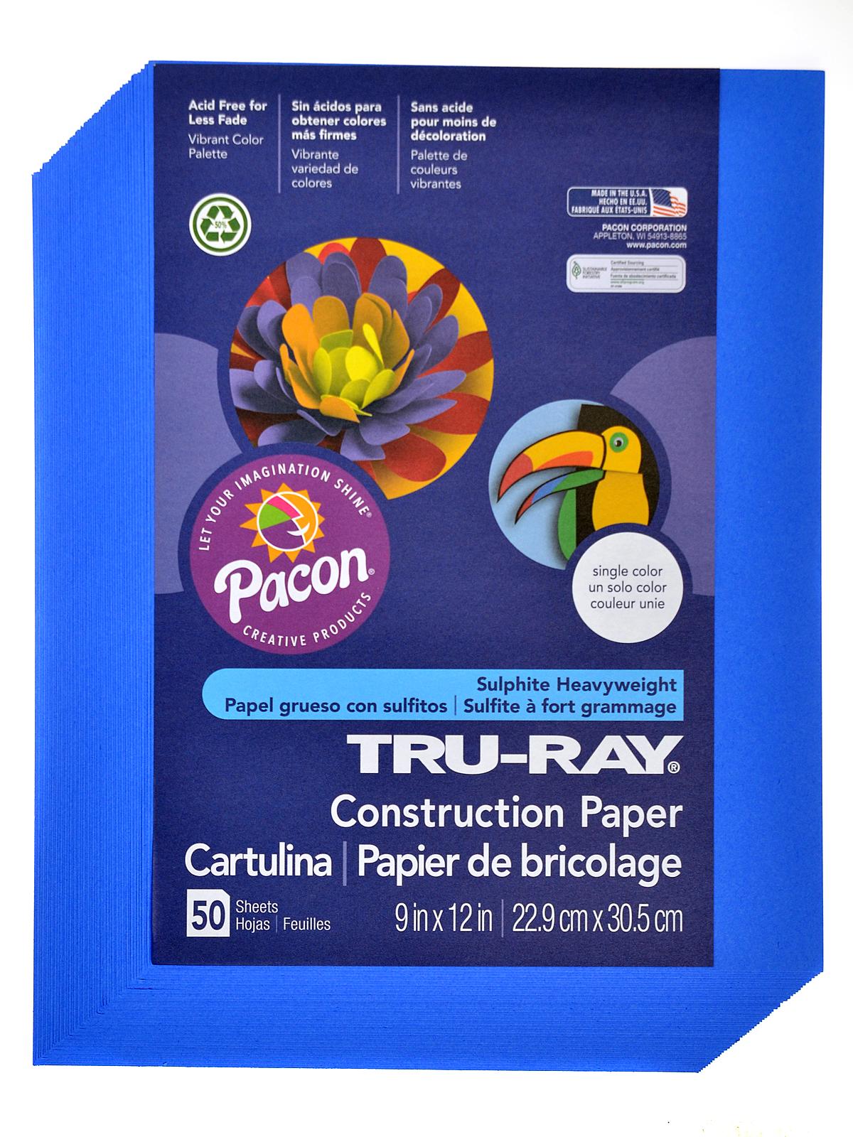Sulphite Construction Paper blue, 9 in. x 12 in., 50 sheets (pack of 6 ...