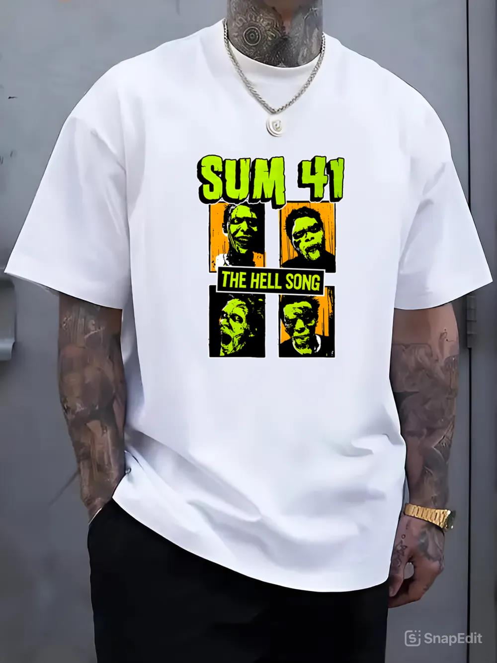 Sum 41 Band The Hell Song Pop Punk Rock Music Does This Look Infected T Shirt Top, for men ...