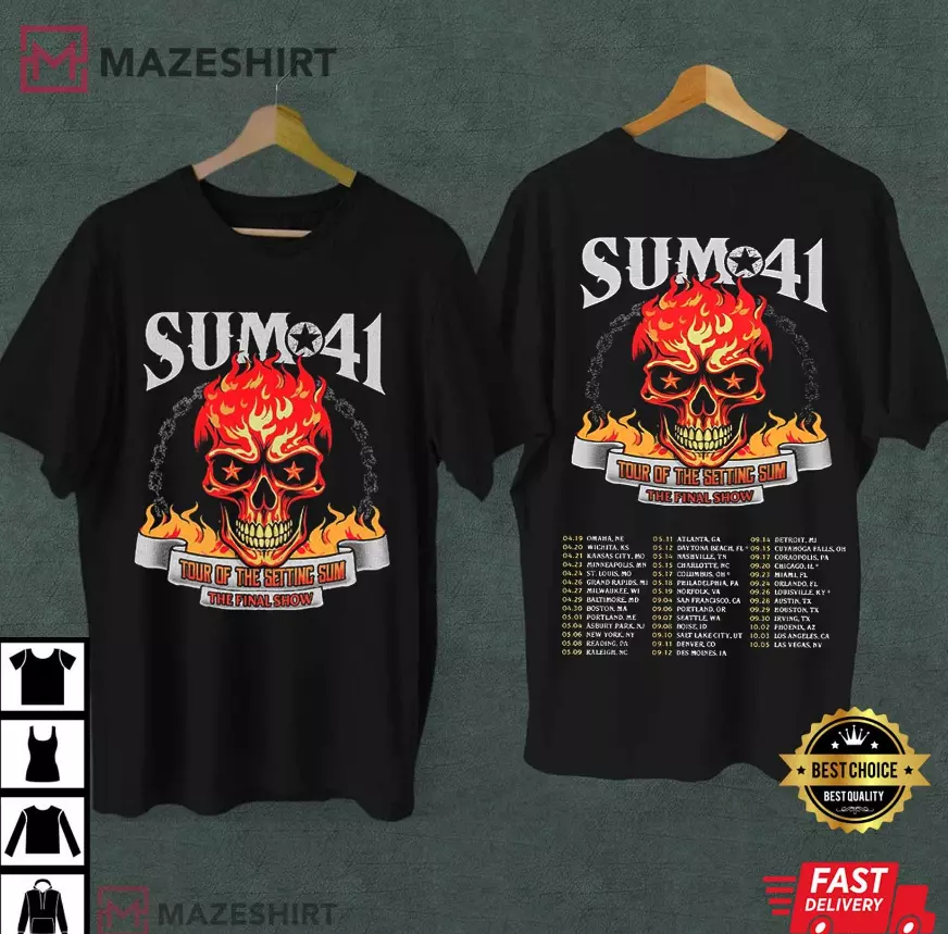 Sum 41 Tour Of The Setting Sum 2024-2025 Tour Shirt, Size S, Tee Royal ...