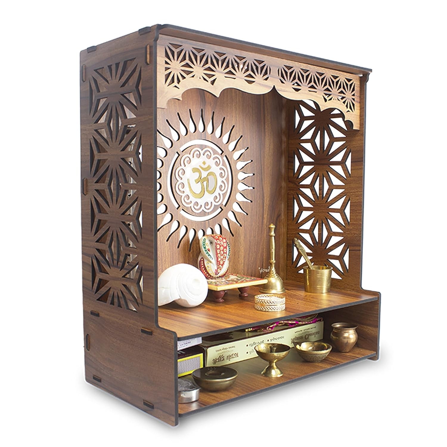 SumanExport-Hub Beautiful Wooden Pooja Stand for Home Mandir for Home ...