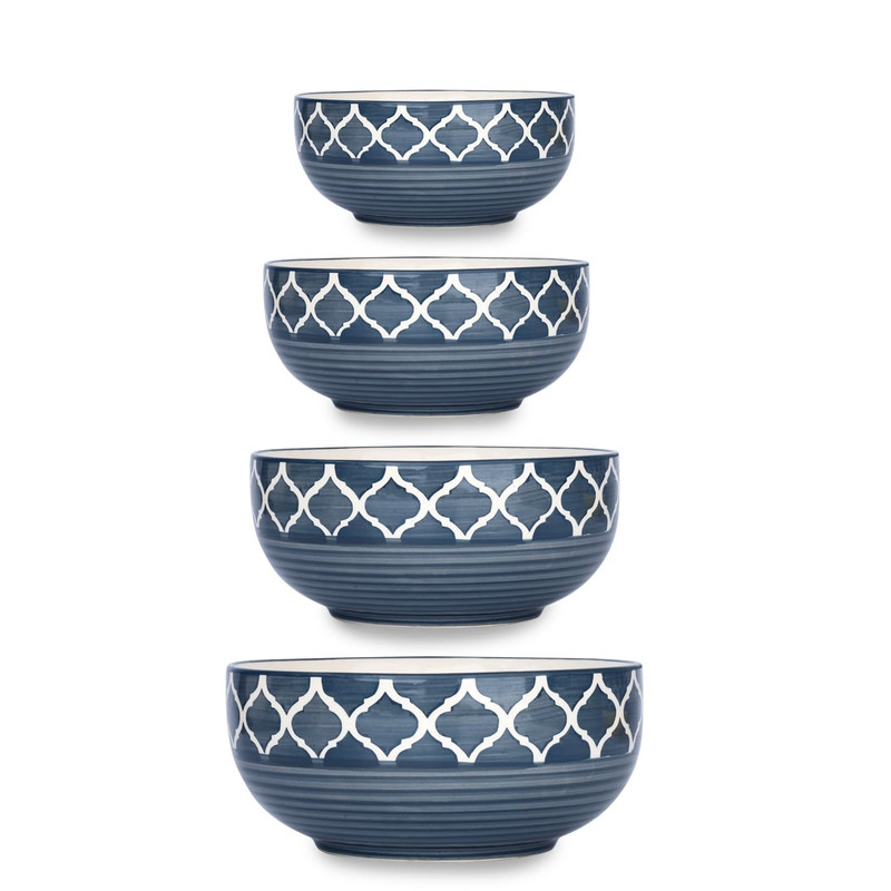 SumanExport-Hub Ceramic Mixing Bowl Set - 4 Sizes, Gray (34 fl oz, 25 ...