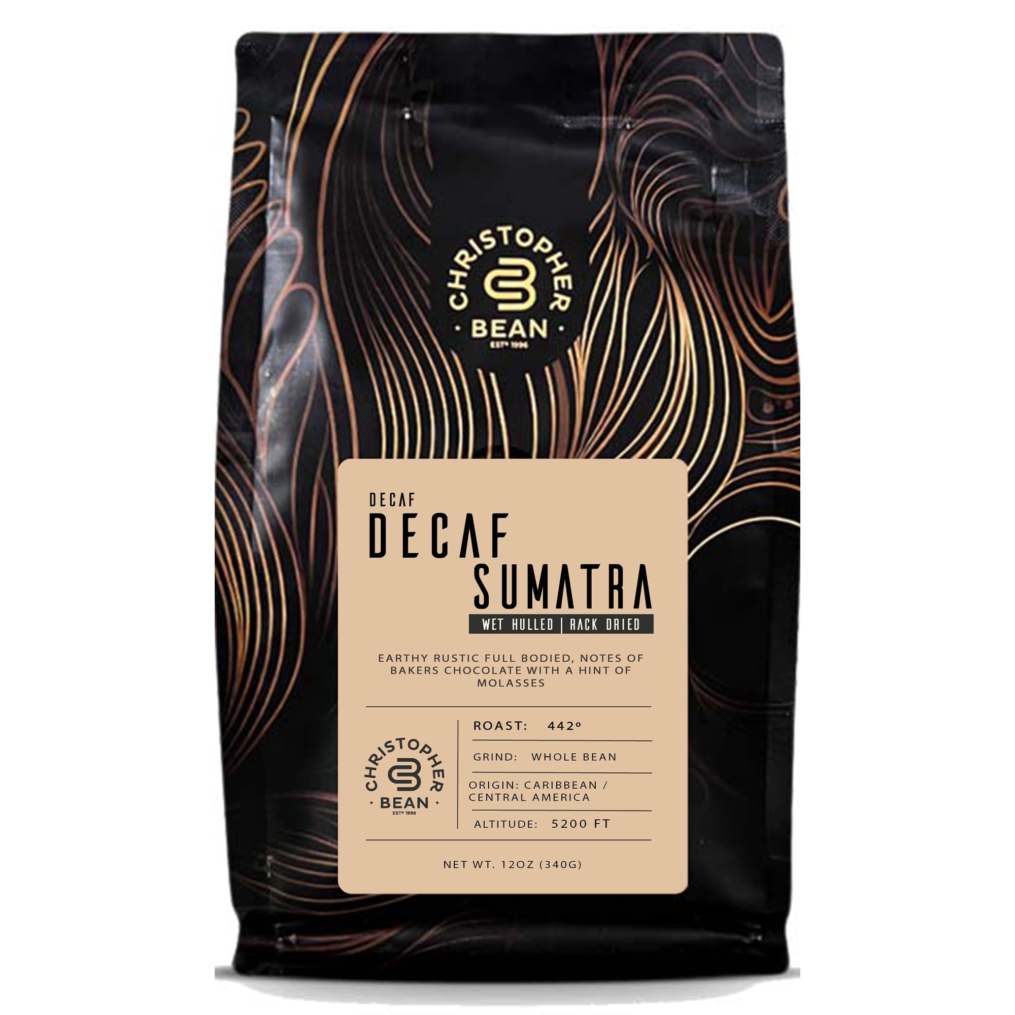 Christopher Bean Coffee - 100% Arabica, Decaf Non-Flavored, Sumatra ...