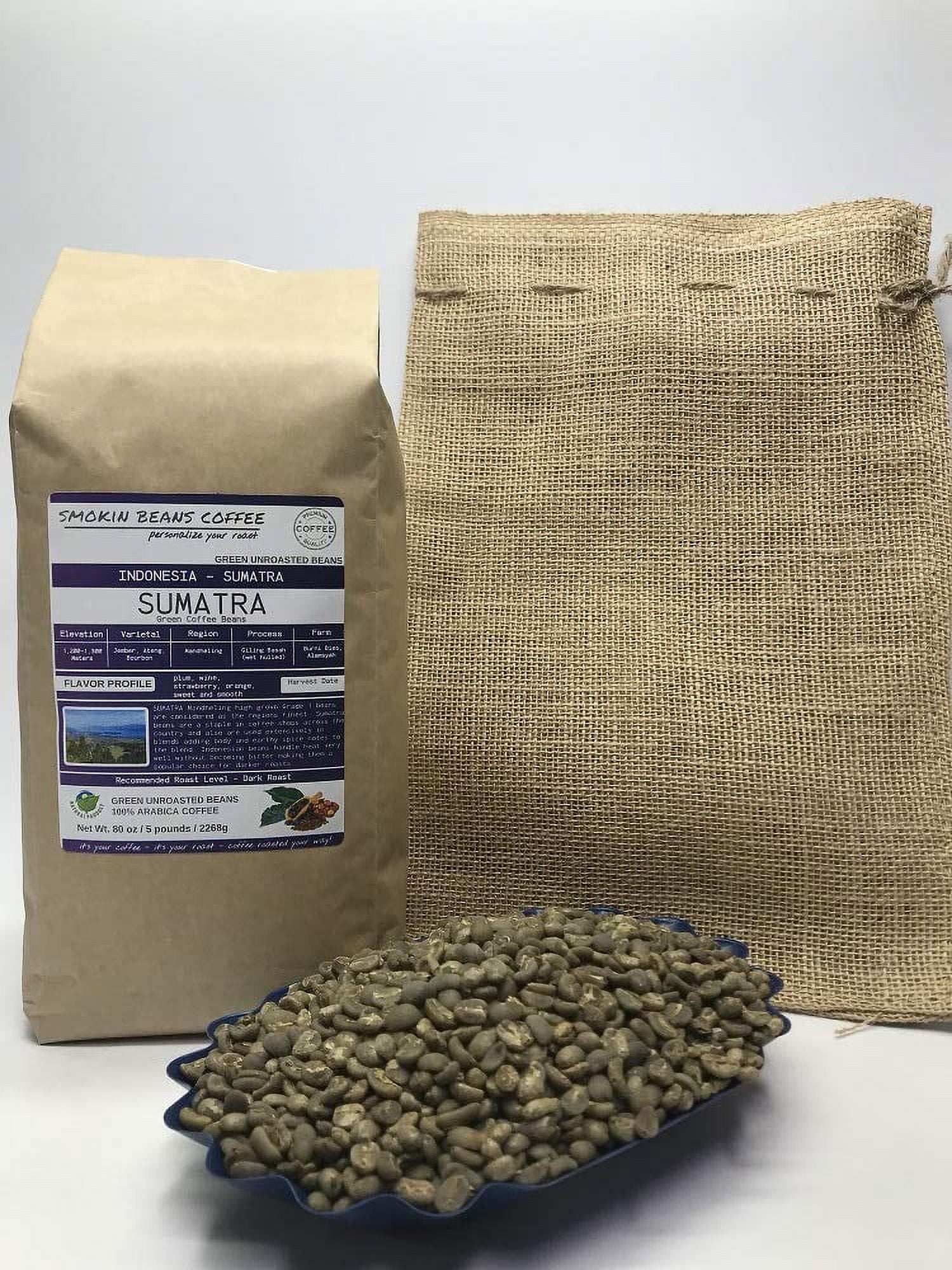 Sumatra Mandheling (Unroasted Green Coffee Beans) premium Arabica grown ...