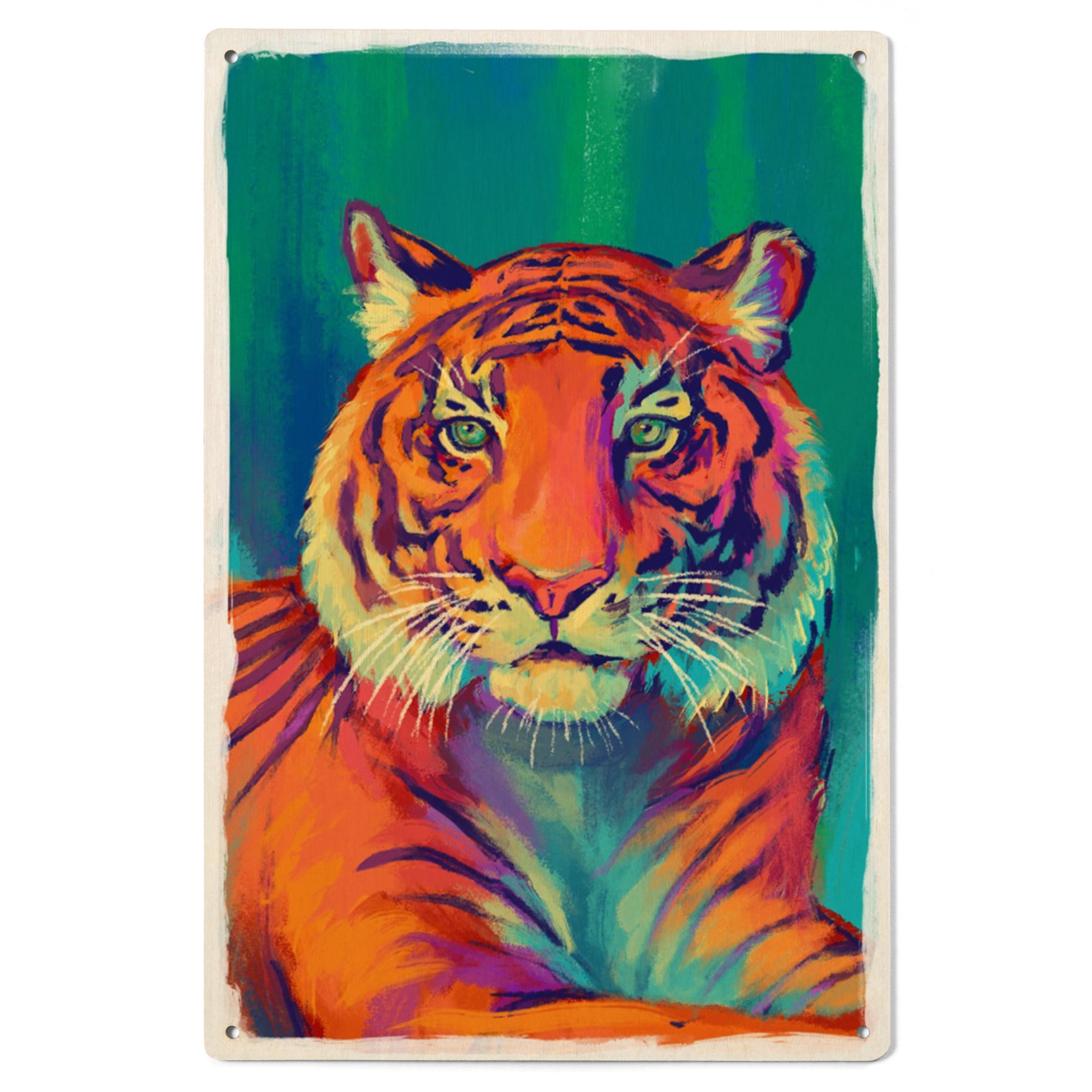 Sumatran Tiger, Vivid Birch Wood Wall Sign (6x9 Rustic Home Decor ...
