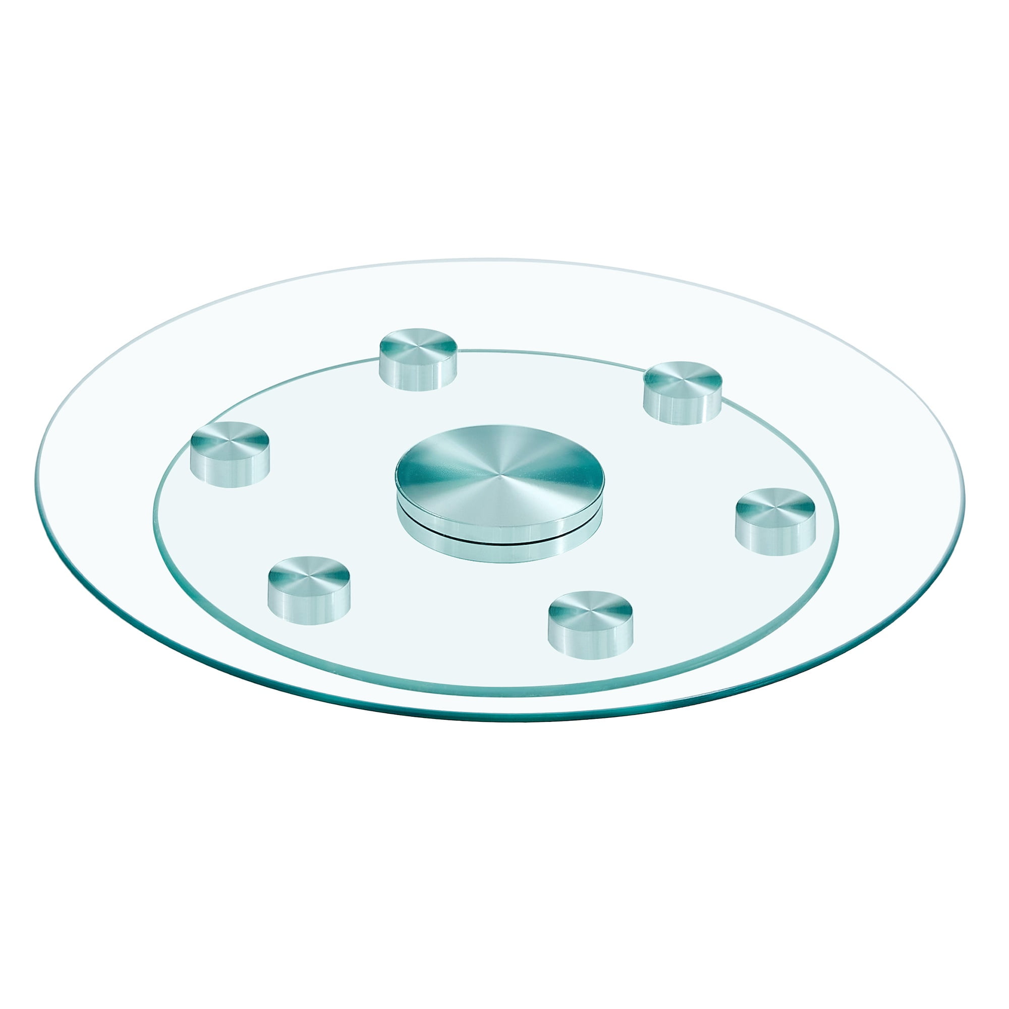 Sumdeal Double Layer Rotating Glass Tabletop - 24" Tempered Glass, 360 ...
