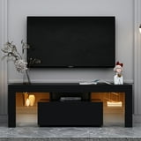 Sumdeal Entertainment Center TV Stand, MDF TV Console with LED Light ...
