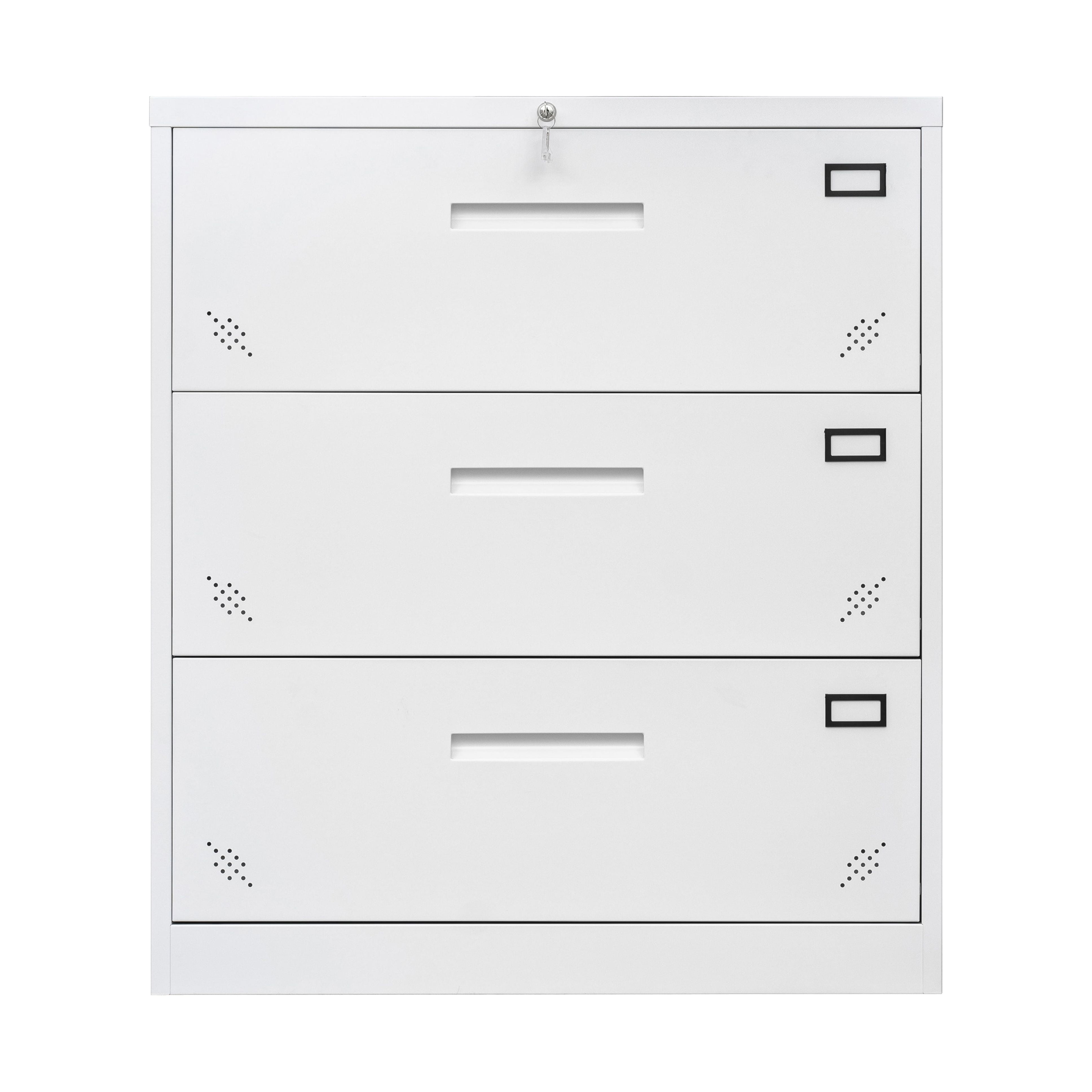 Sumdeal Lateral File Cabinet with Lock 3 Drawer,White - Walmart.com
