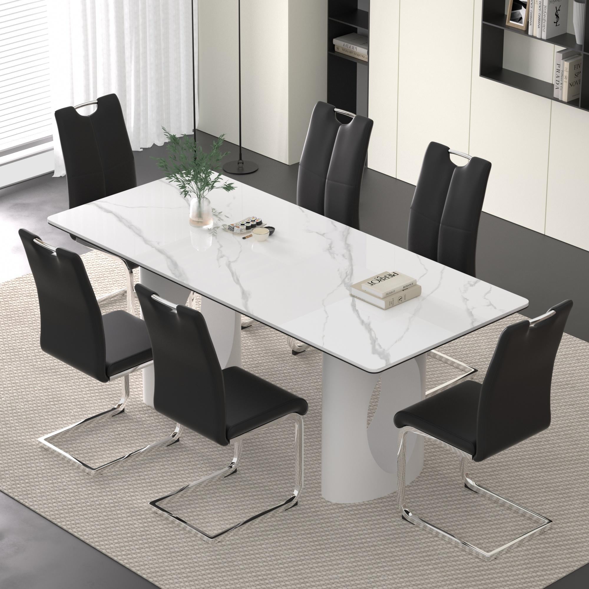 Sumdeal Luxurious Modern Dining Table Sets for 6: Sintered Stone Table ...