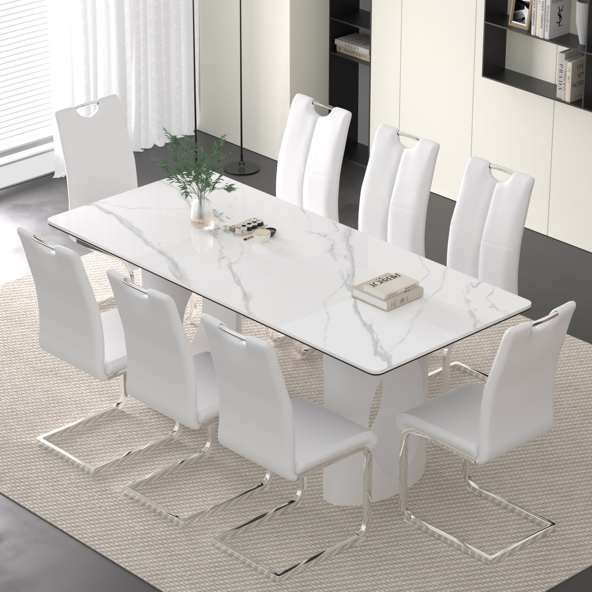 Sumdeal Luxurious Modern Dining Table Sets for 8: Sintered Stone Table ...