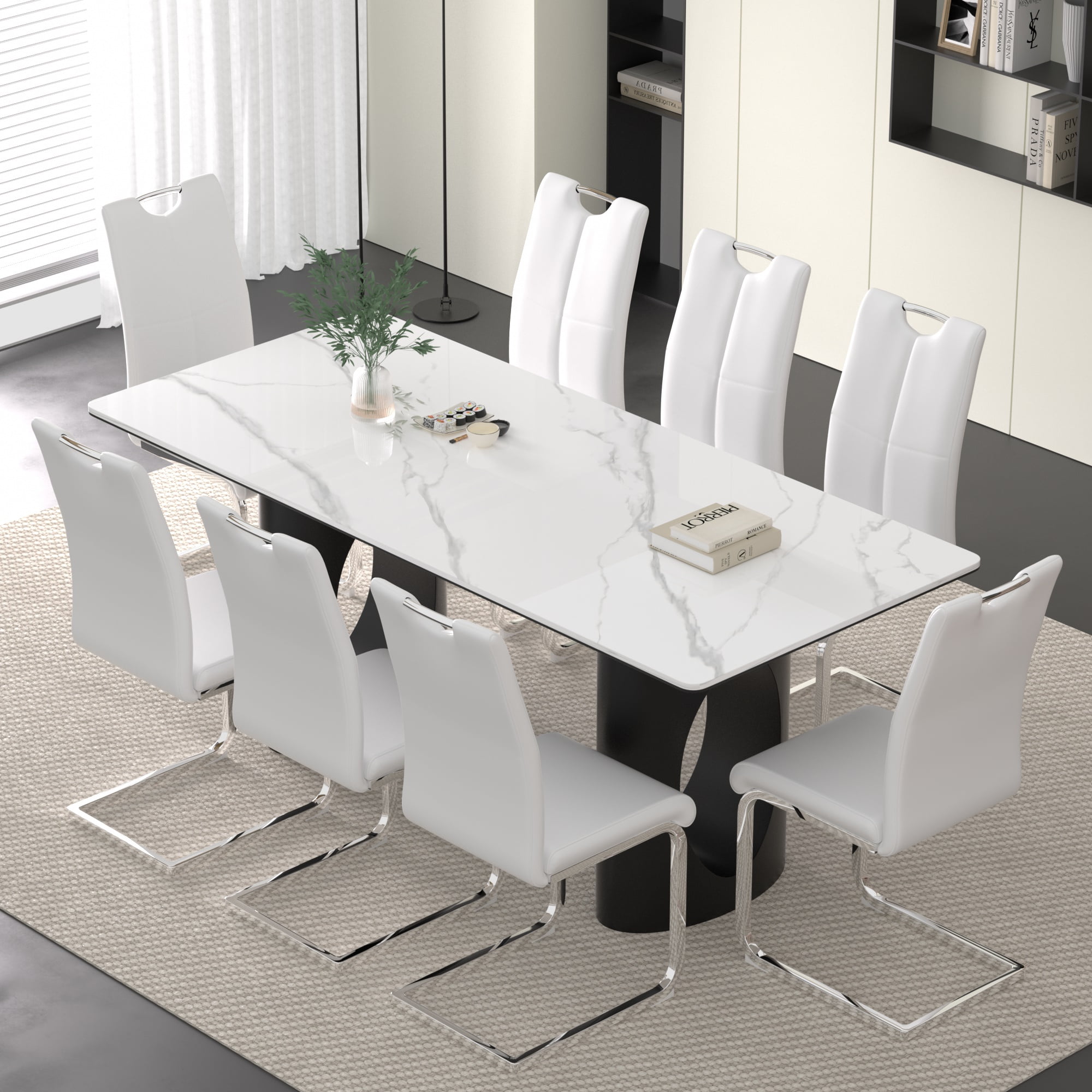 Sumdeal Luxurious Modern Dining Table Sets for 8: Sintered Stone Table ...
