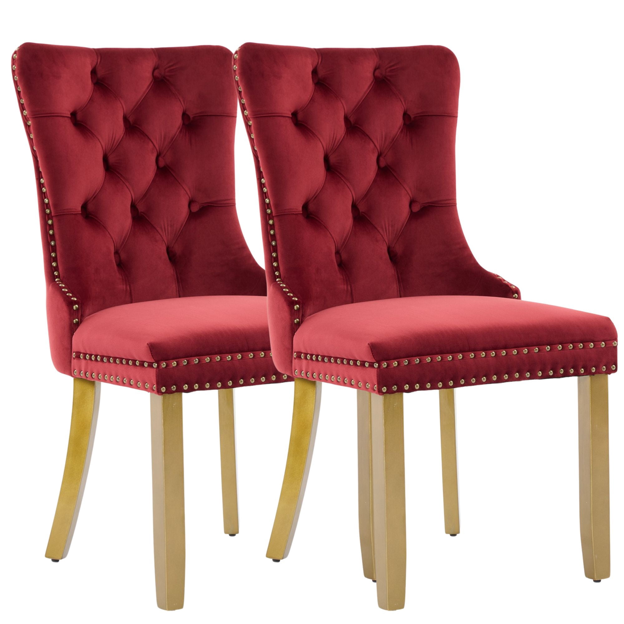 Sumdeal Mid-Century Modern Dining Chairs with Lion Head Pull Ring ...