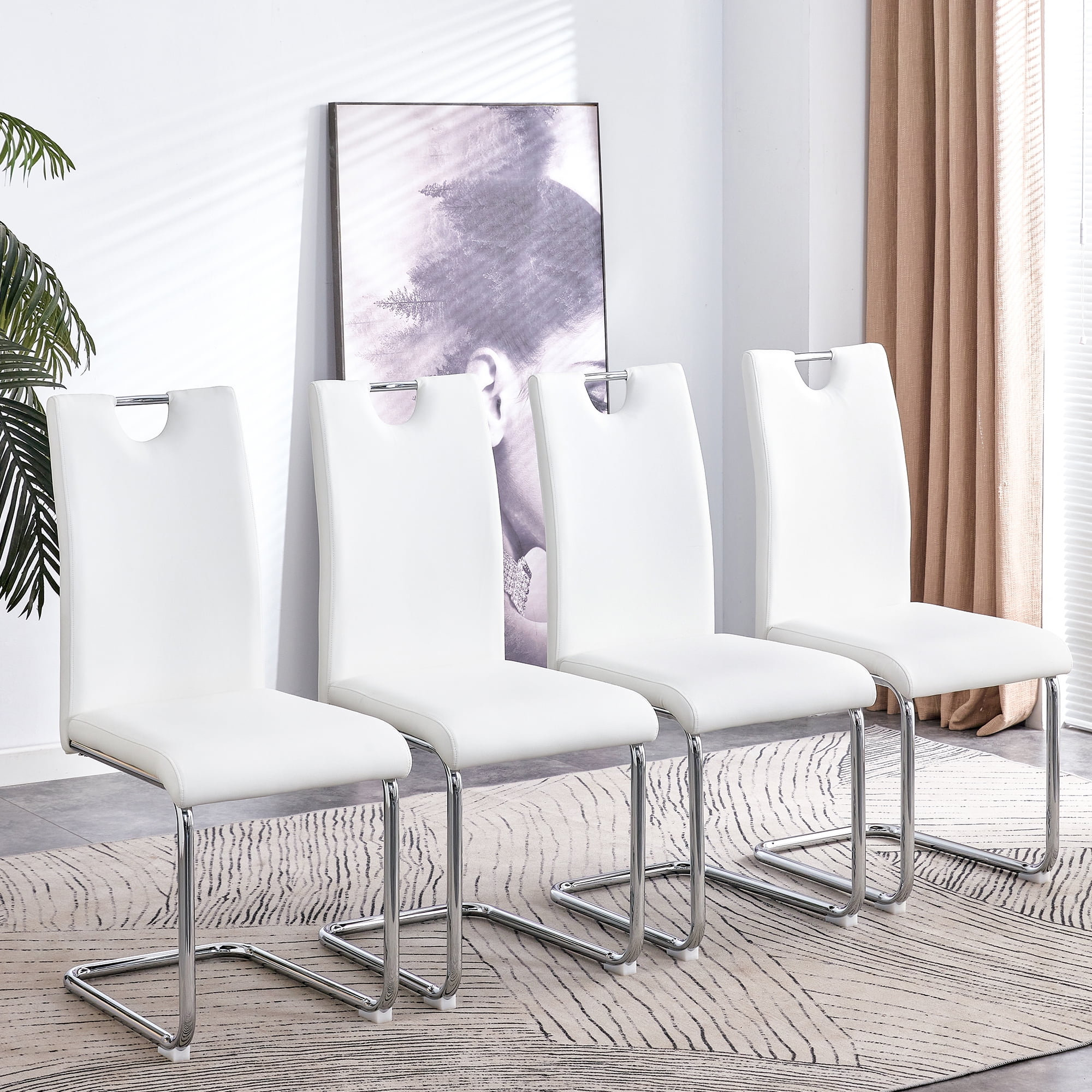 Sumdeal Modern Dining Chairs Set of 4,Modern Dining Chairs with Metal ...