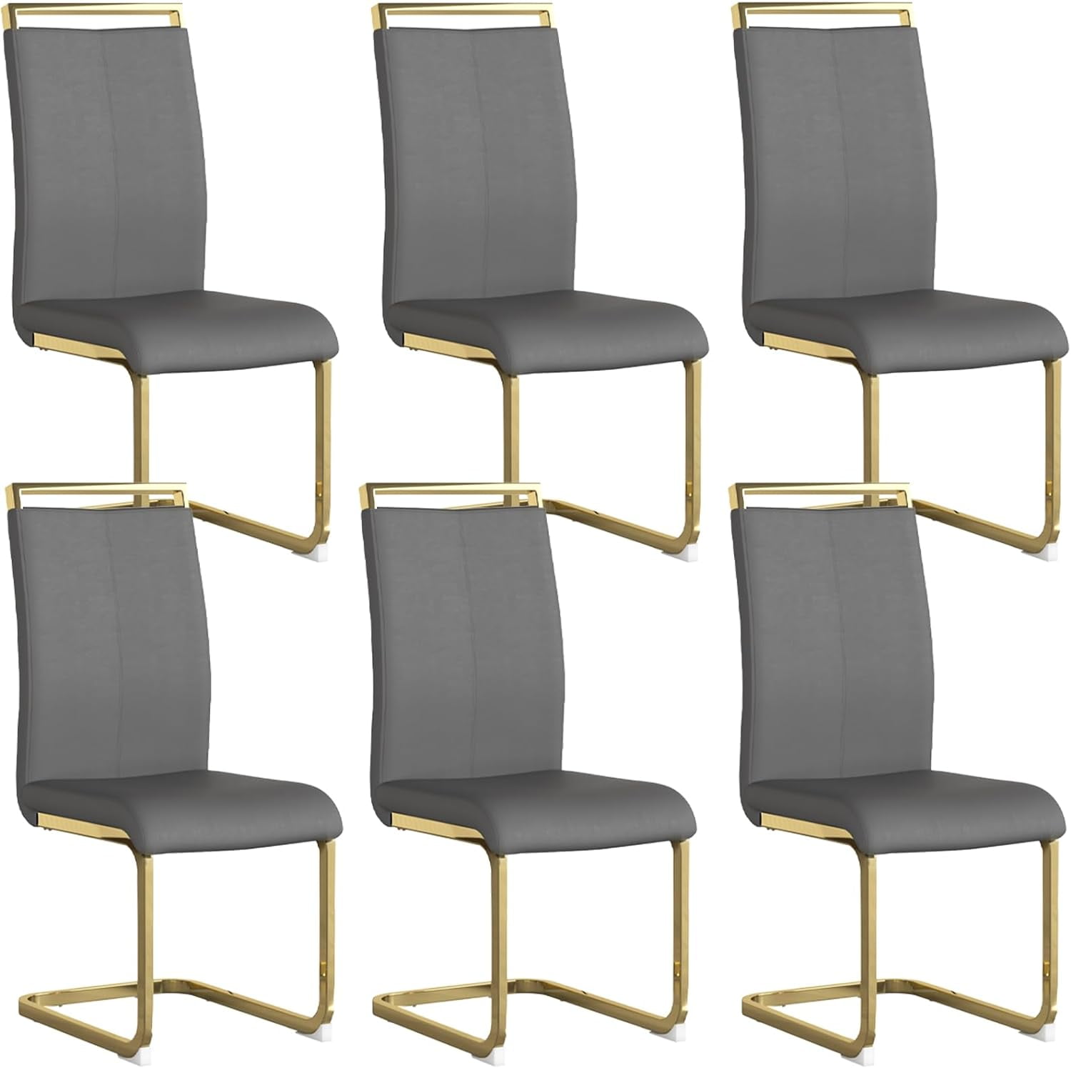 Sumdeal Modern Dining Chairs Set of 6,Modern Dining Chairs with Metal ...