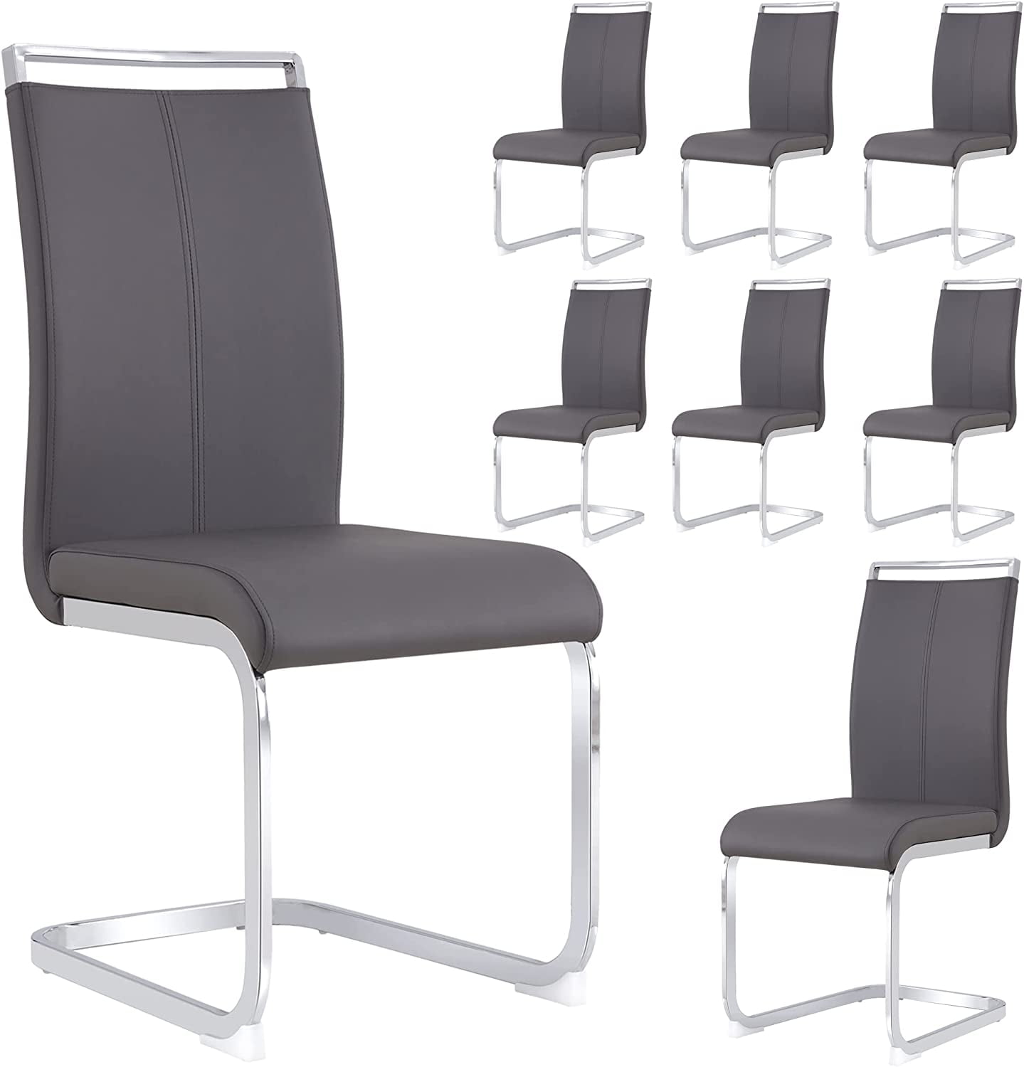 Sumdeal 6-Piece Modern Dining Chairs, PU Leather, High Density Sponge ...