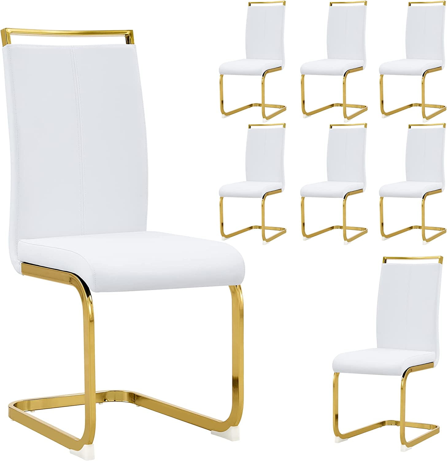 Sumdeal Modern Dining Chairs Set of 8,Modern Dining Chairs with Metal ...
