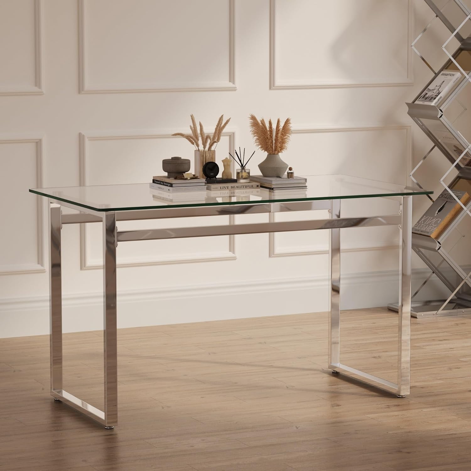 Sumdeal Modern Glass Dining Table for 4-6 People | Rectangle Glass ...