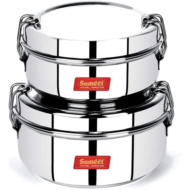 Sumeet Stainless Steel Food Pack Storage Box with Steel Separator Plate ...