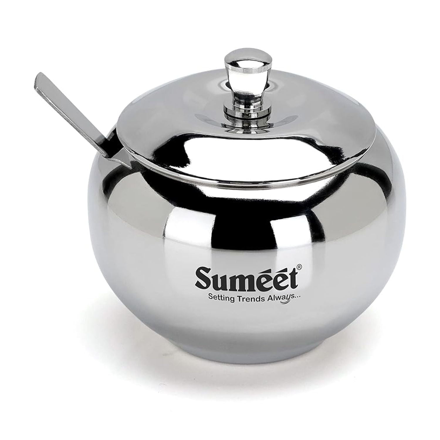Sumeet Stainless Steel Ghee and Oil Pot, Storage Container with Spoon ...