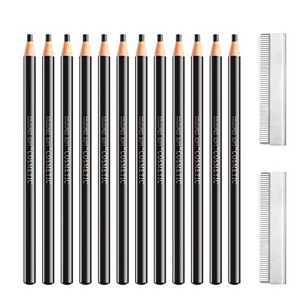 Sumeitang 12 Pcs Black Eyebrow Pencil Set,Pull Cord Peel-off Brow ...