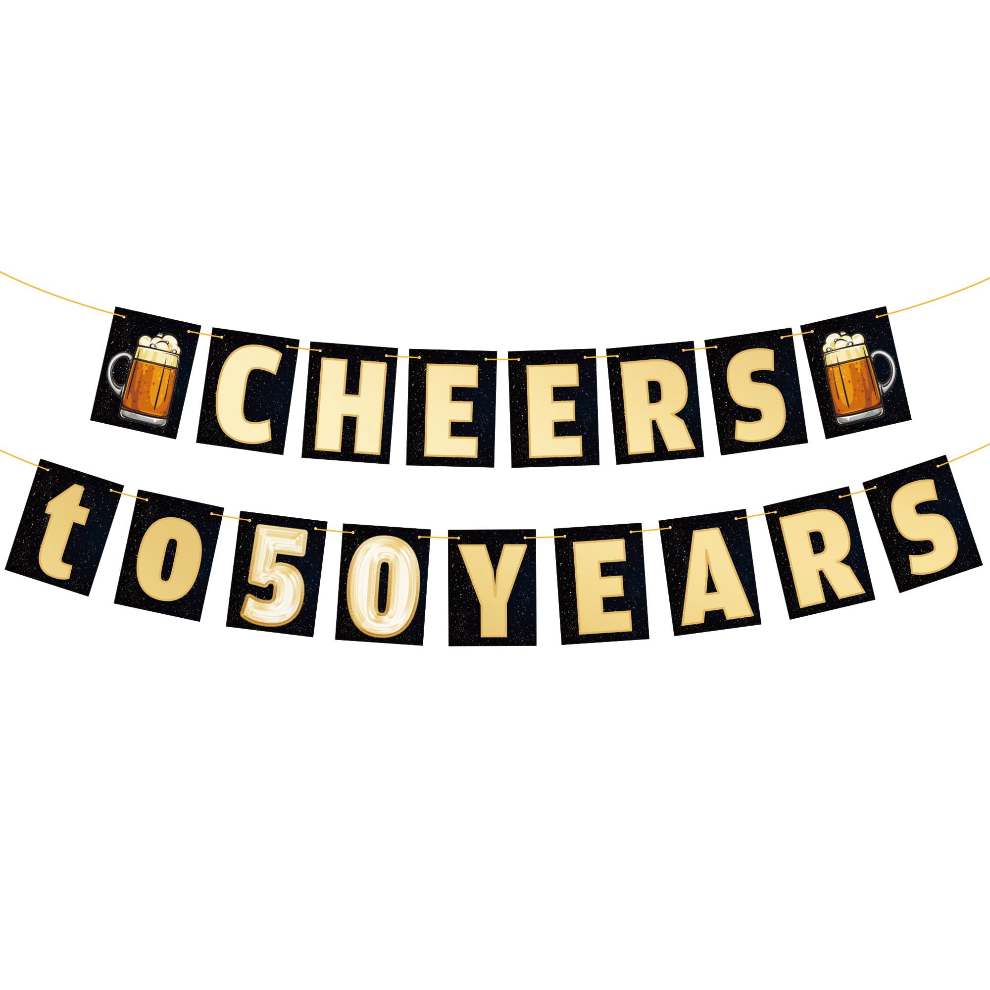 Sumerk 17 PcsUMRT Happy 50th Birthday Banner Happy 50th Birthday Sign ...