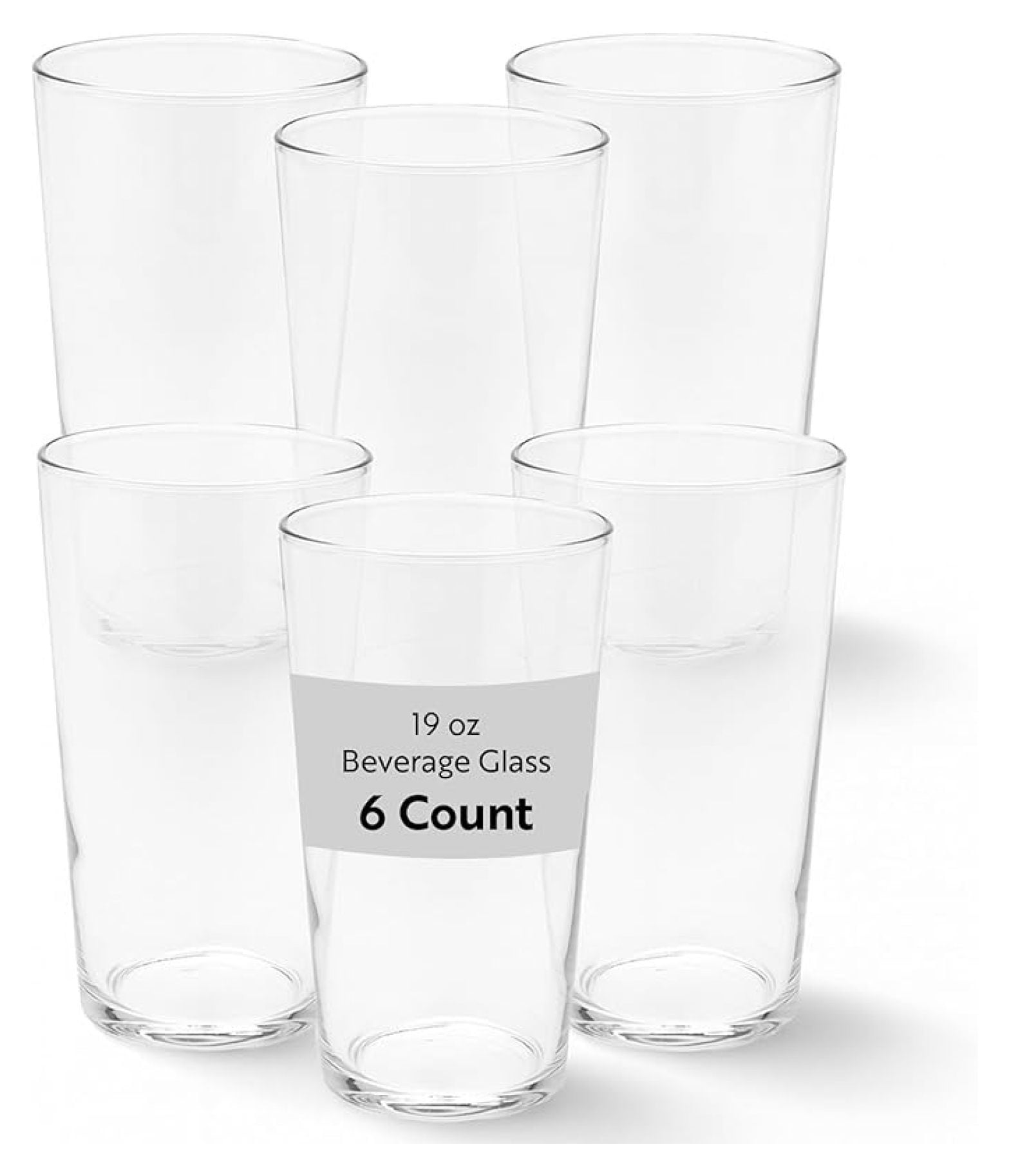 Sumi 19 Ounce Beverage Glasses Set of 6 Fine-Blown Large Drinking ...