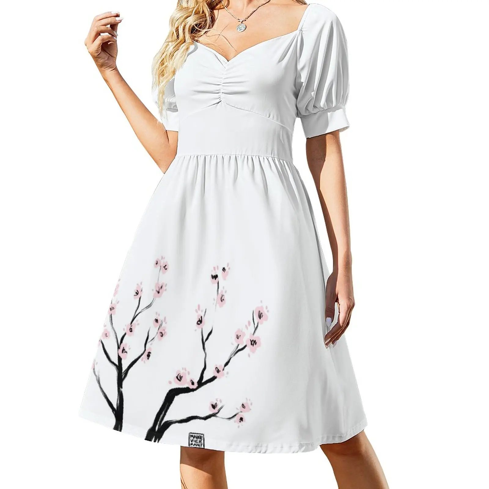 Sumi-E Cherry Blossoms Sleeveless Dress Dresses gala women party ...