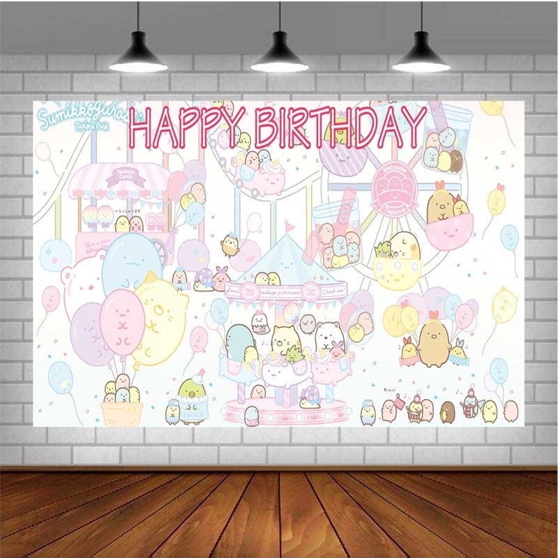 Sumikko Gurashi Banner Poster Wall Decor Birthday Backdrop Background ...