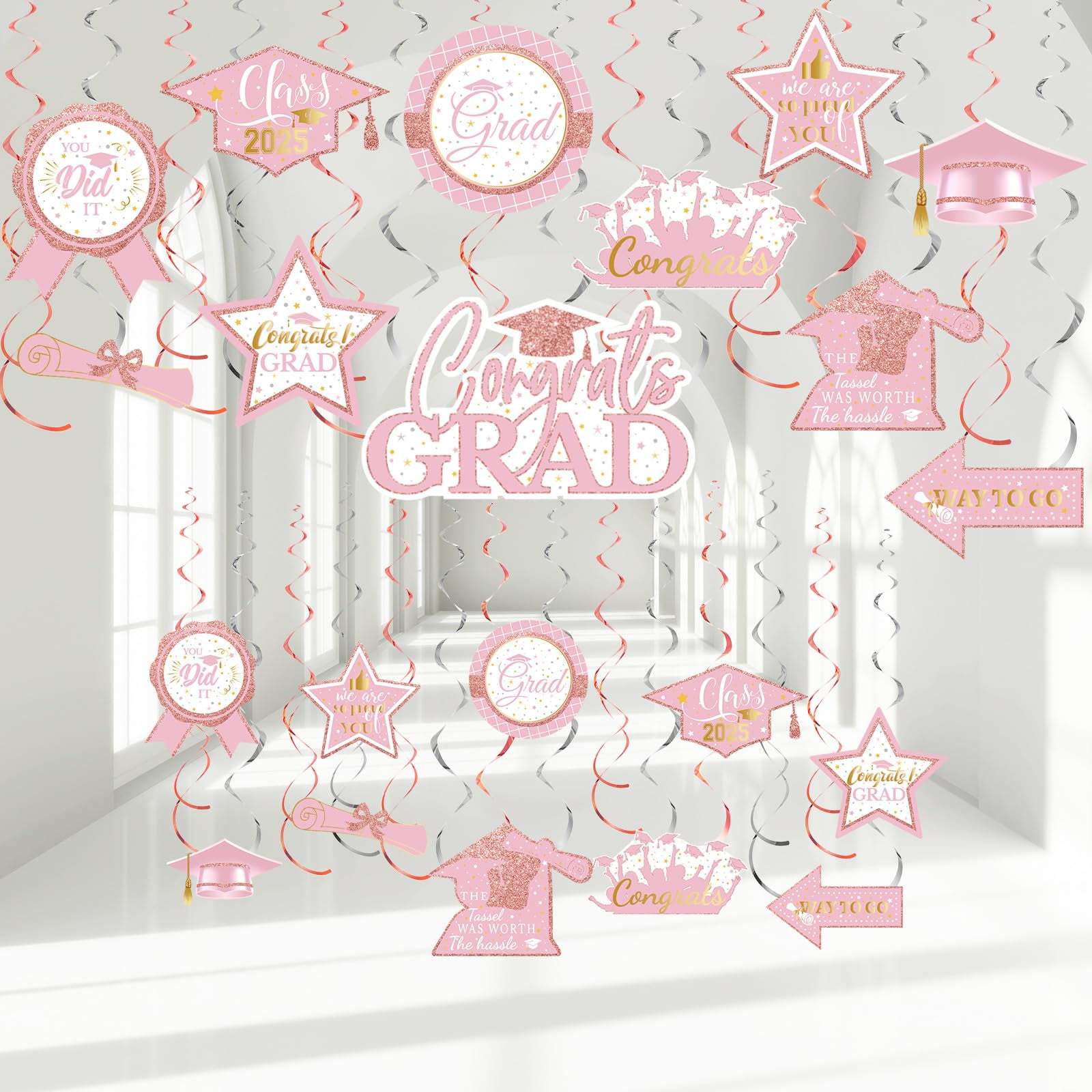 Sumind 30 PcsTRDN Graduation Party Hanging Swirl Decorations Class of ...