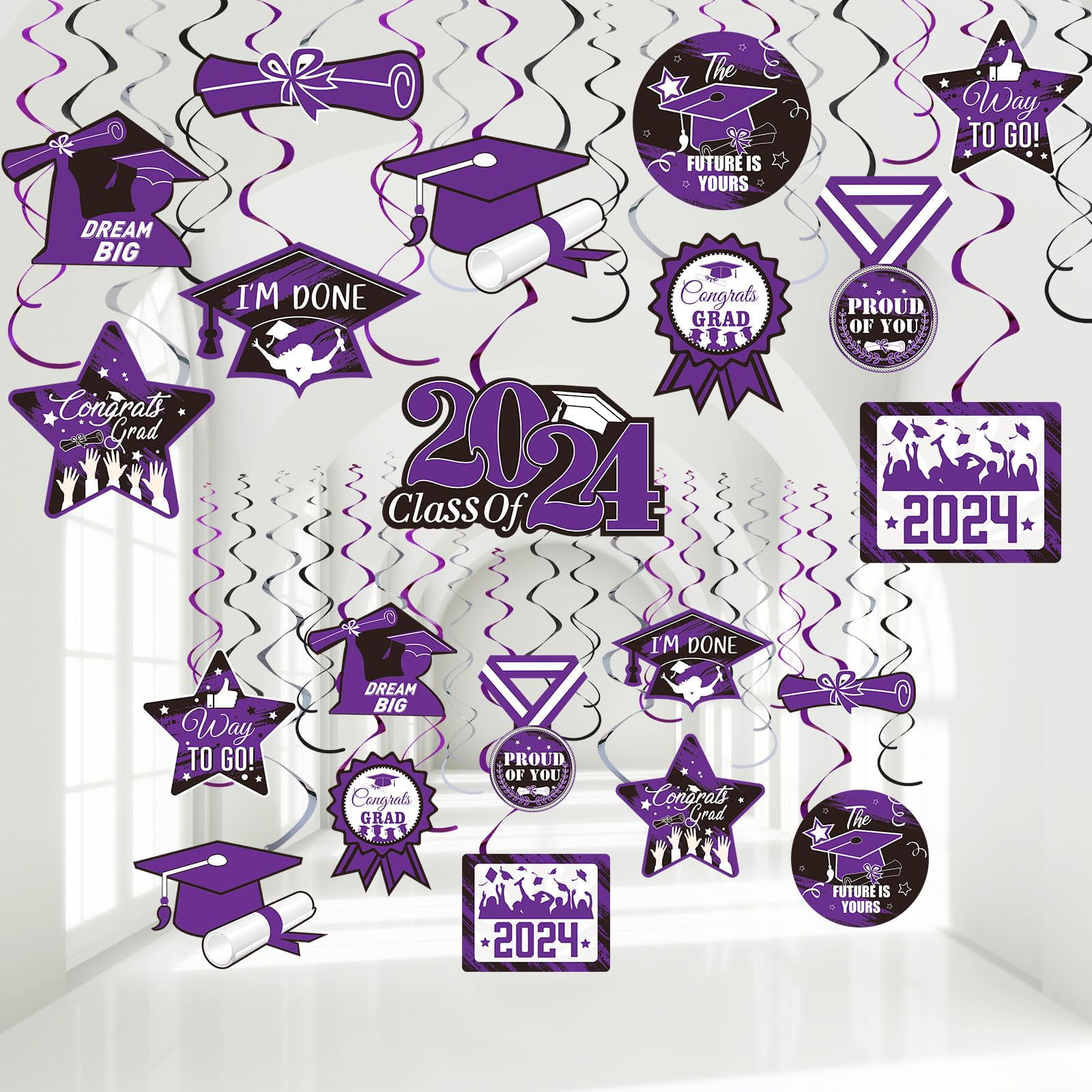 Sumind 30 Pieces Graduation Party Decorations, Congrats Grad Hanging ...