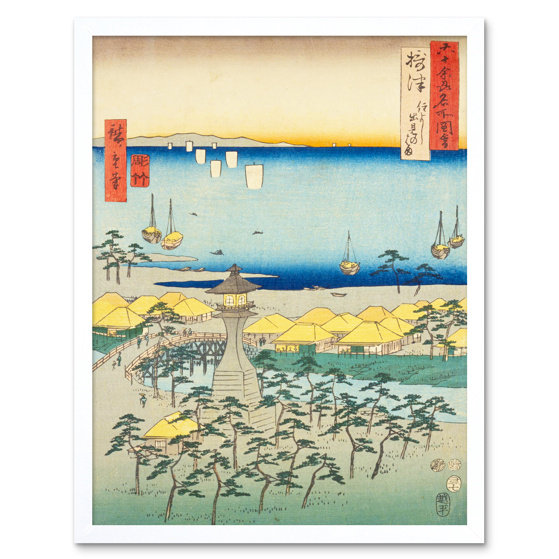 Sumiyoshi, Idemi Beach Settsu Province Utagawa Hiroshige Japanese ...