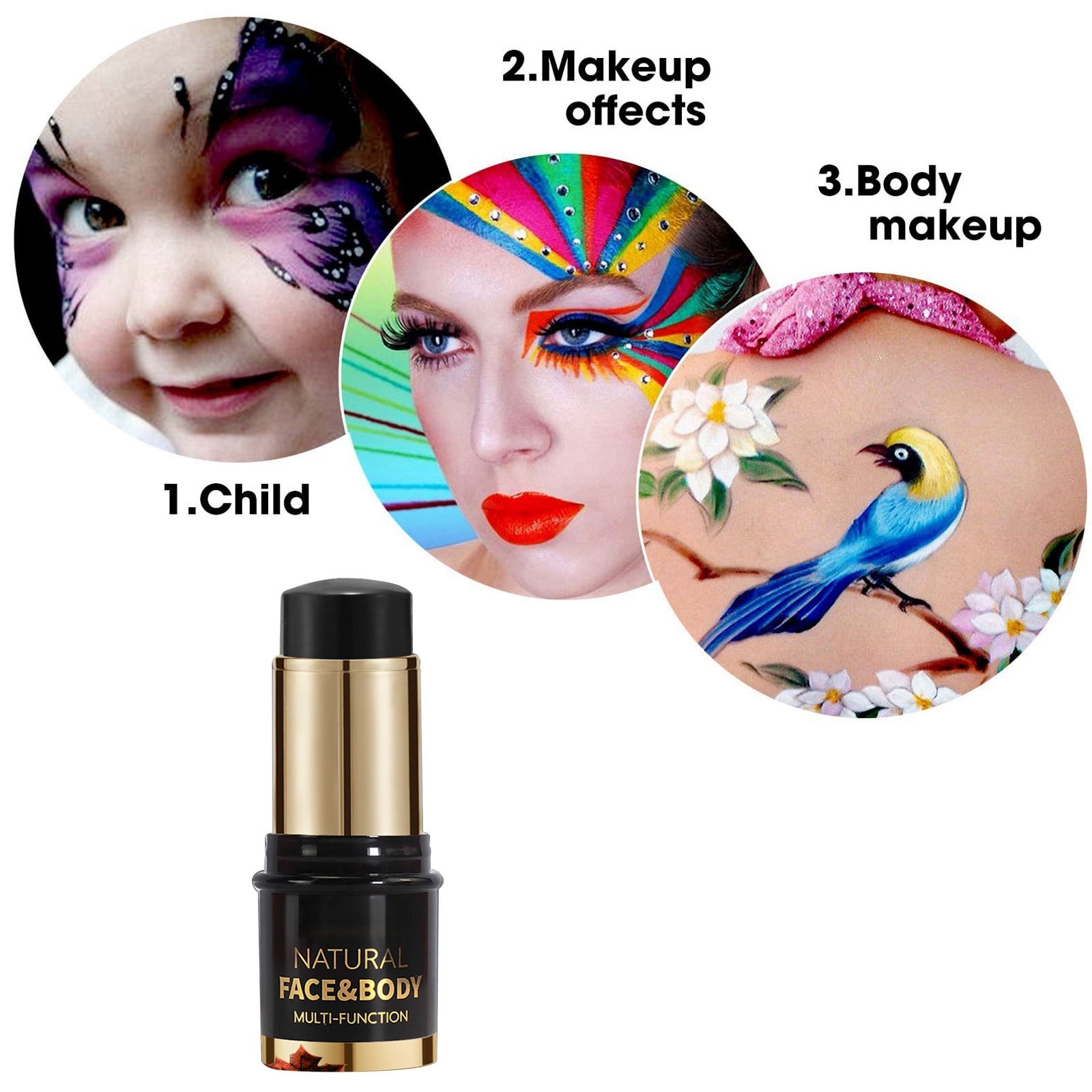 Sumllary 12 Colors Fluorescent Paint Sticks Face Body Paint Stage Party ...