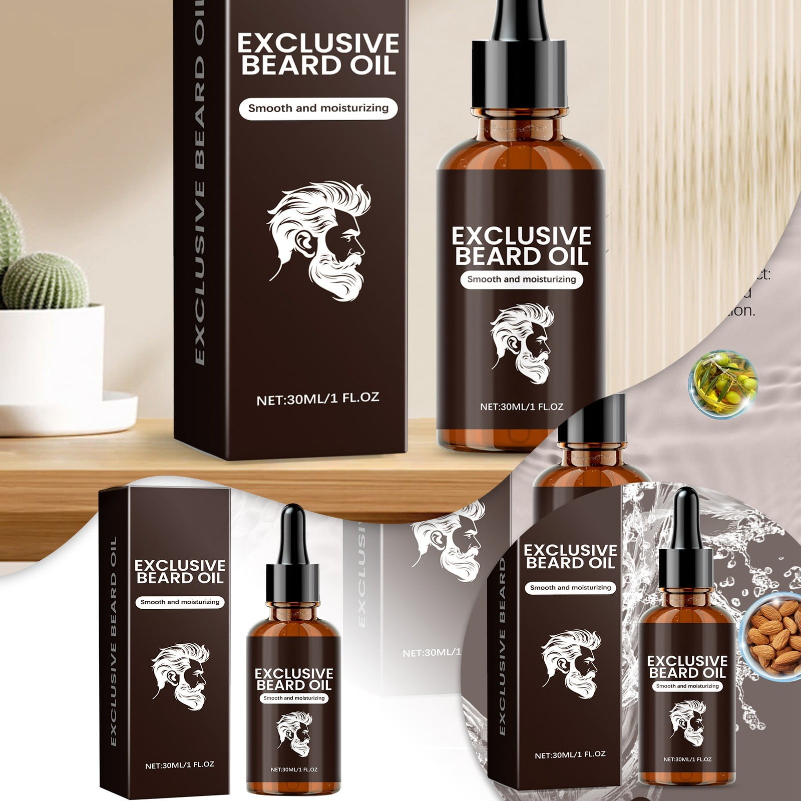 Sumllary 30ml Men's Beard Oil Good For Men's Management Makes The Beard ...