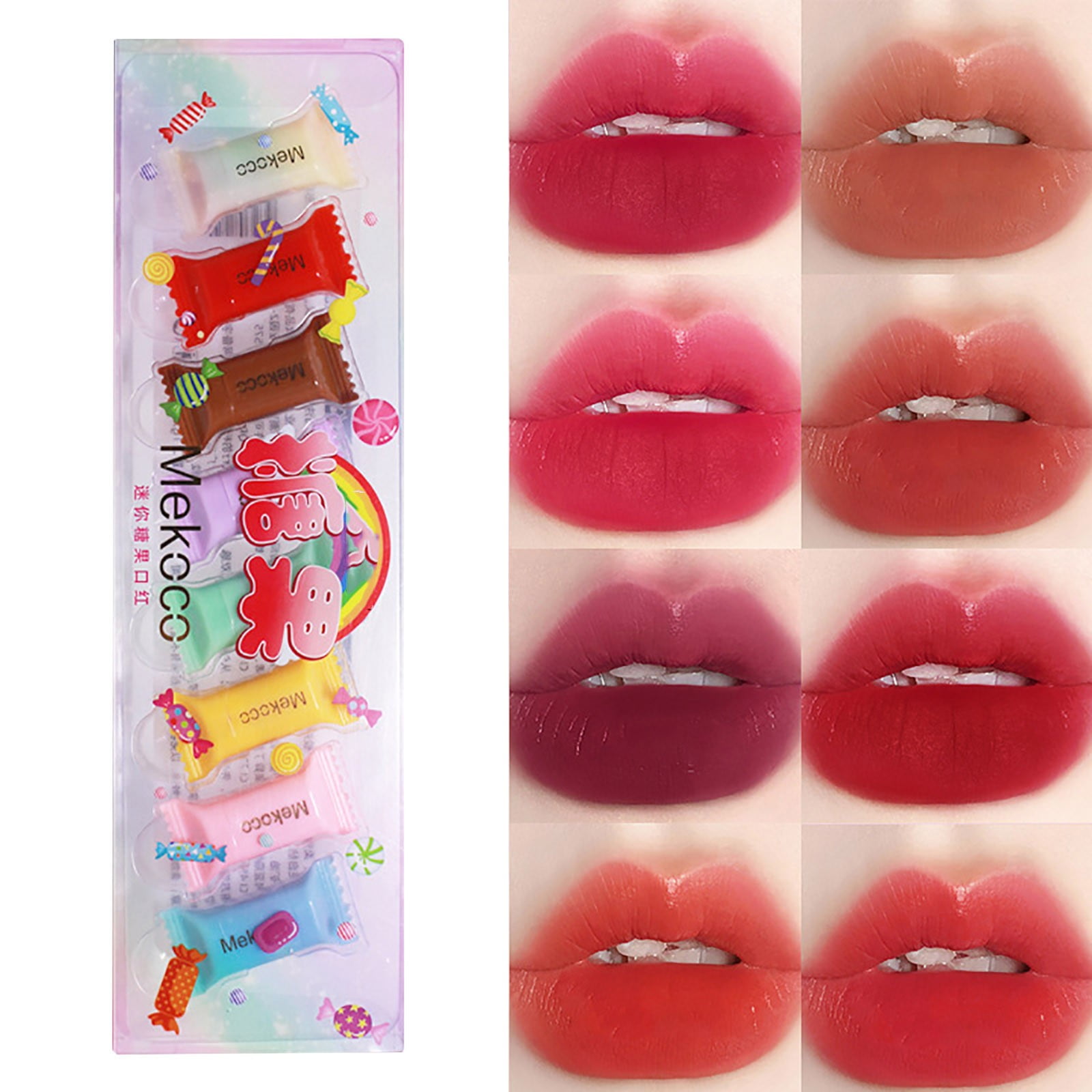 Sumllary Adoring Mini Candy Lipstick Set Nonstick Cup Lipstick Velvet ...