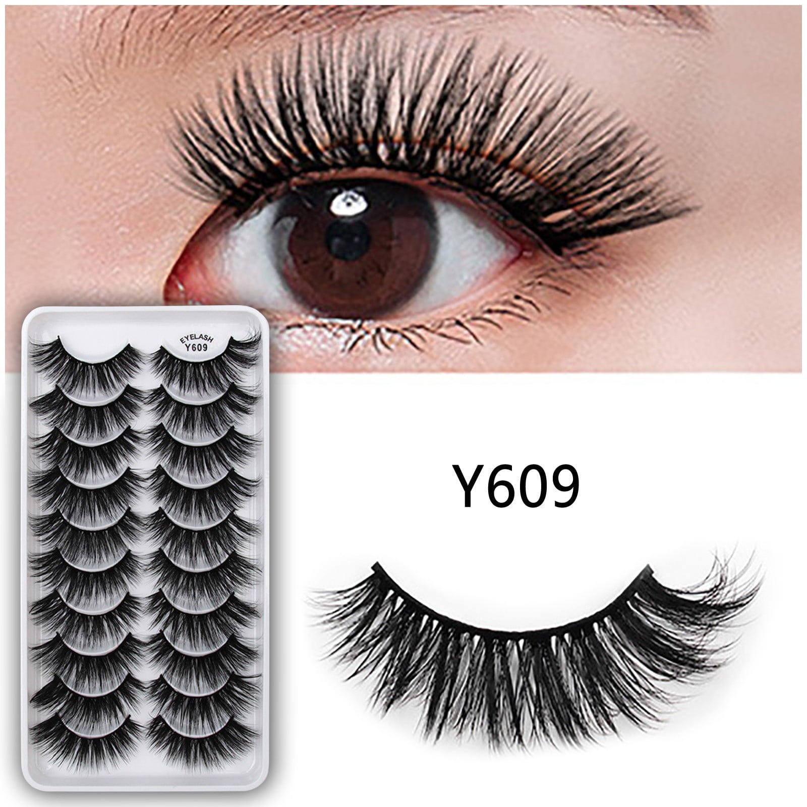 Sumllary False Eyelashes Lashes Pack 10 Pairs 8D Dramatic Eyelashes ...